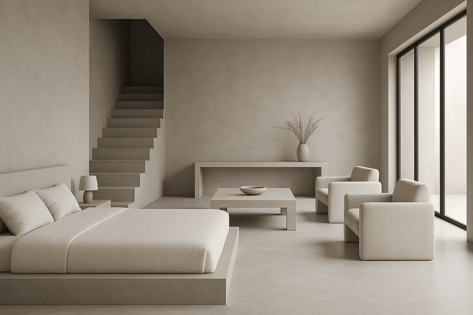 Decoración minimalista con microcemento - microcementos barcelona